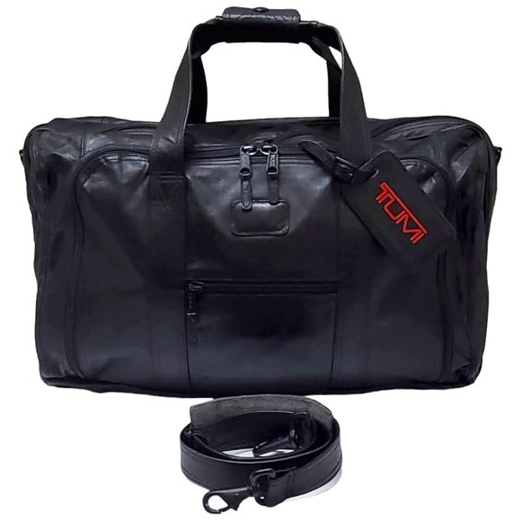 Tumi | Other | Tumi Alpha Leather Duffle Weekender In Black With ...